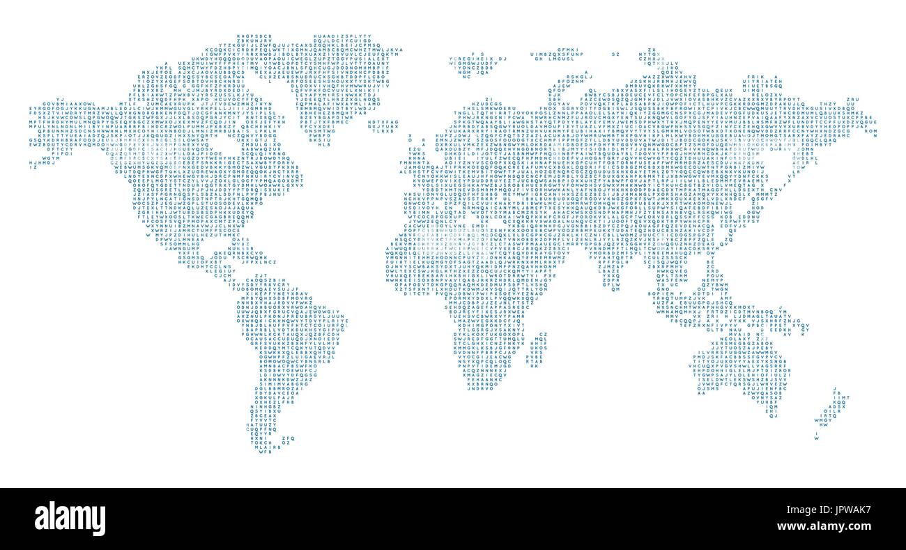 Vector World map with english alphabet Stock Vector Image & Art - Alamy