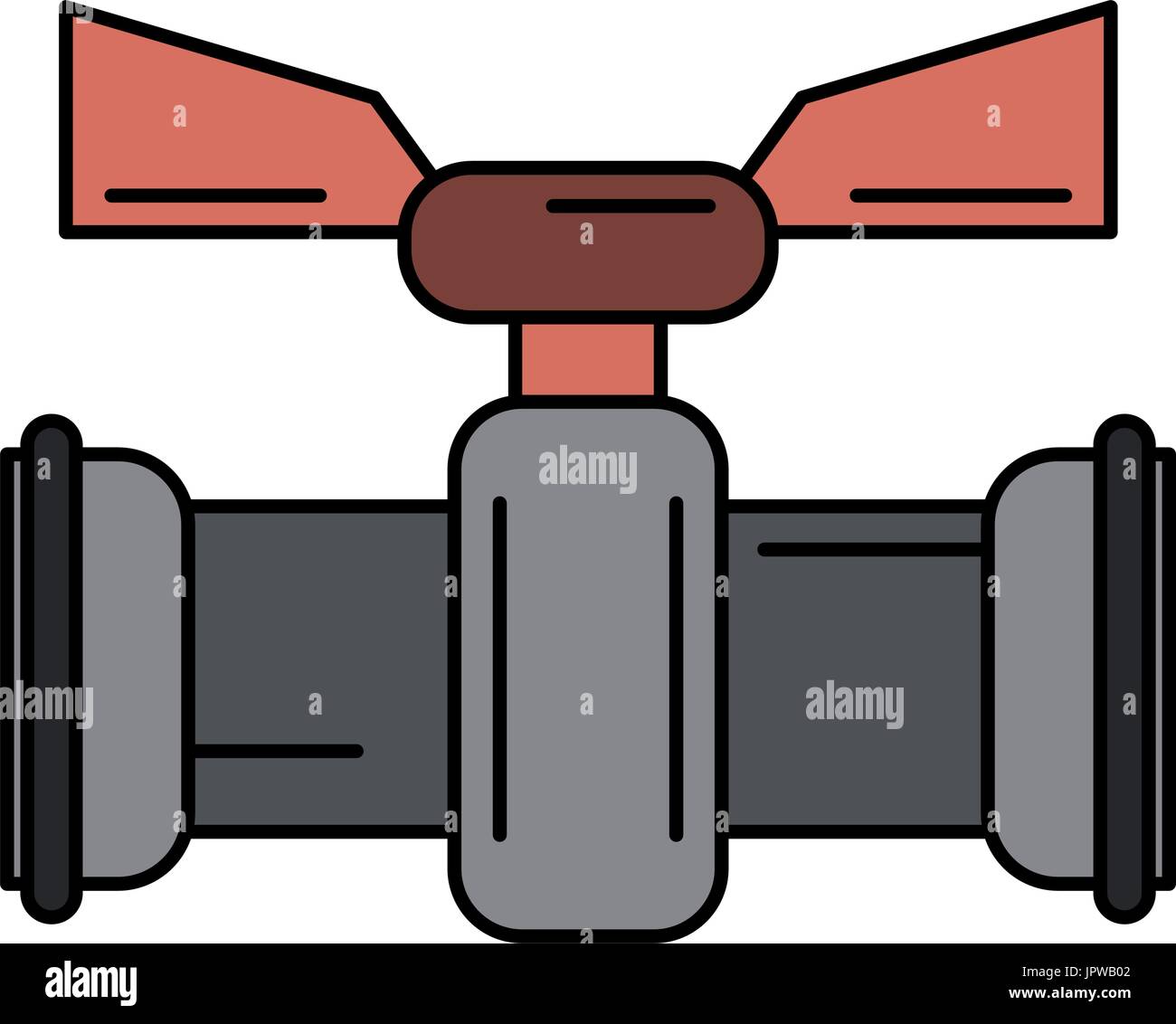 valve and handle with pipe icon image Stock Vector Image & Art - Alamy
