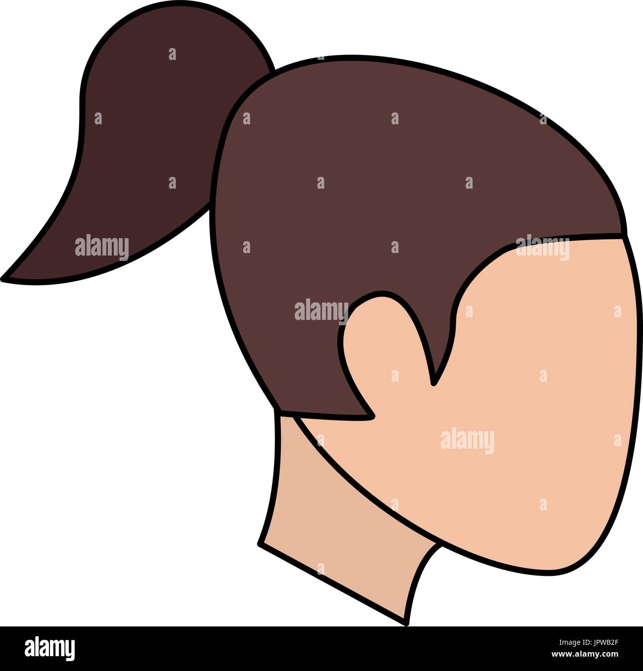 head of woman with ponytail avatar icon image Stock Vector Image & Art ...