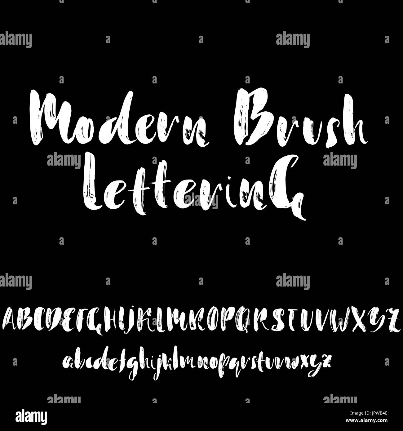 Hand drawn dry brush font. Modern brush lettering. Grunge style ...