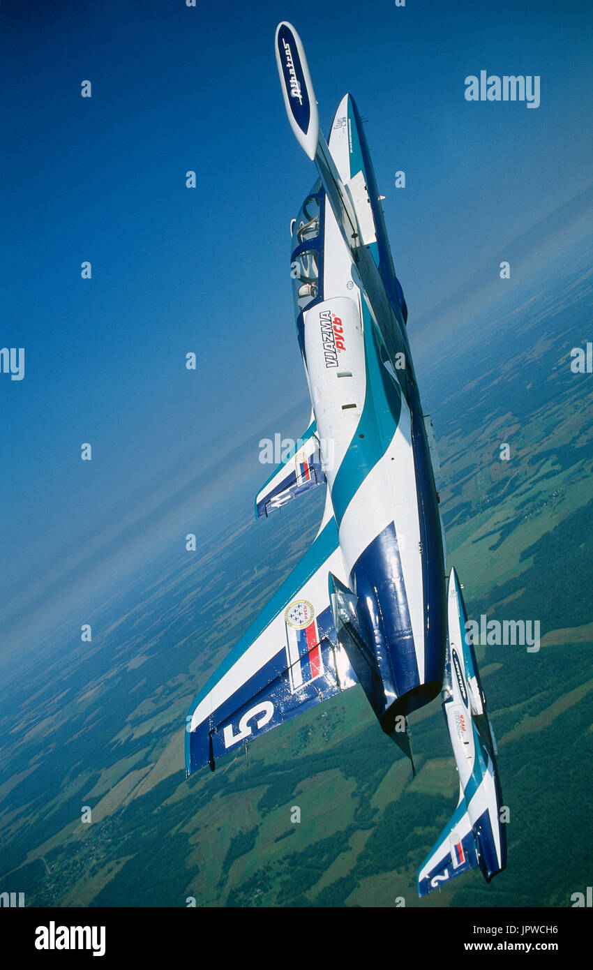 Russian AirForce Team Rus Aero Vodochody L-39 Albatross formation in a ...