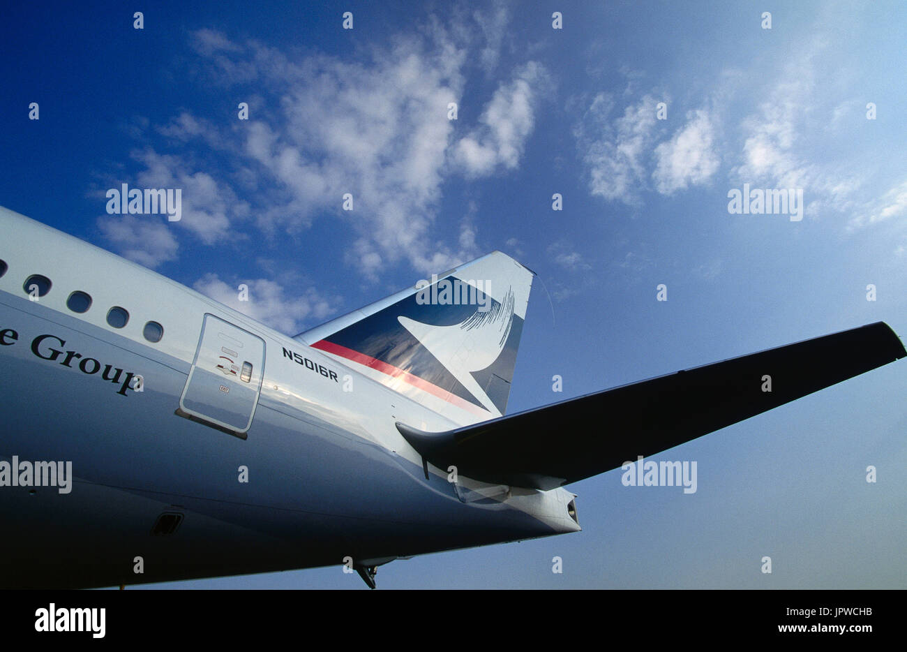 tail-fin, APU tailcone and horizontal-stabiliser of a Cathay Pacific ...