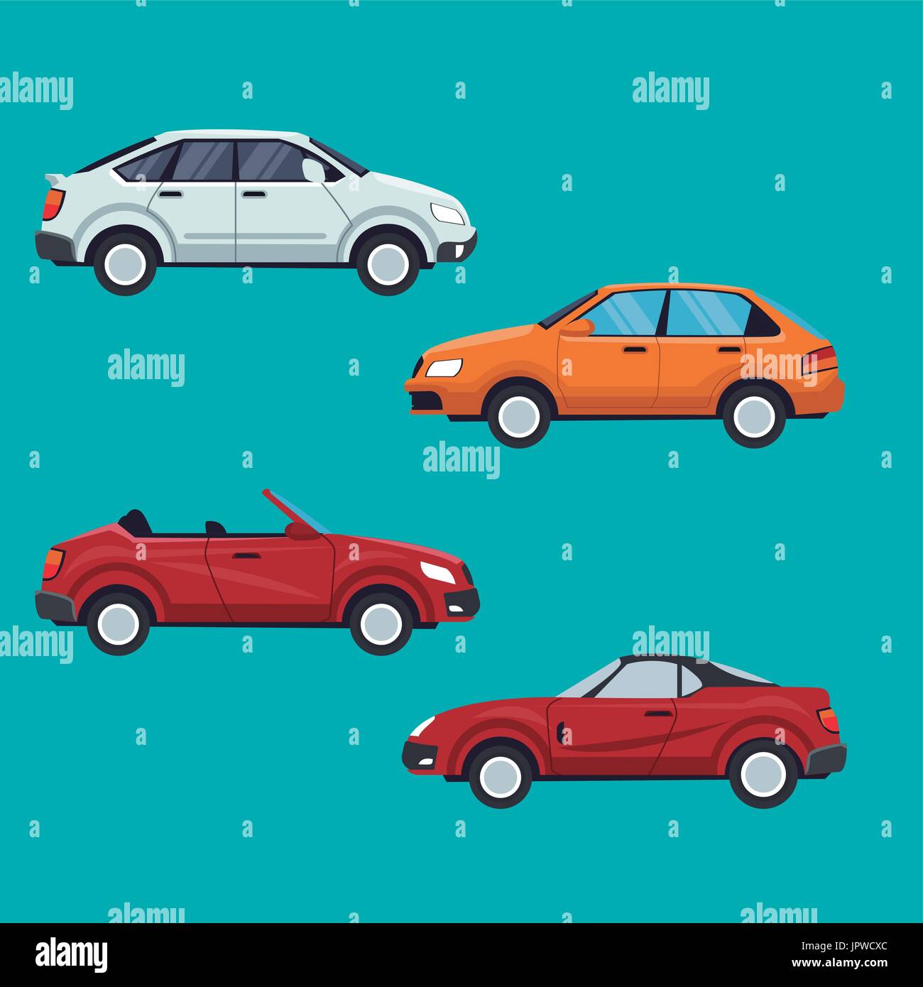 color background of set with modern car vehicle transport Stock Vector ...