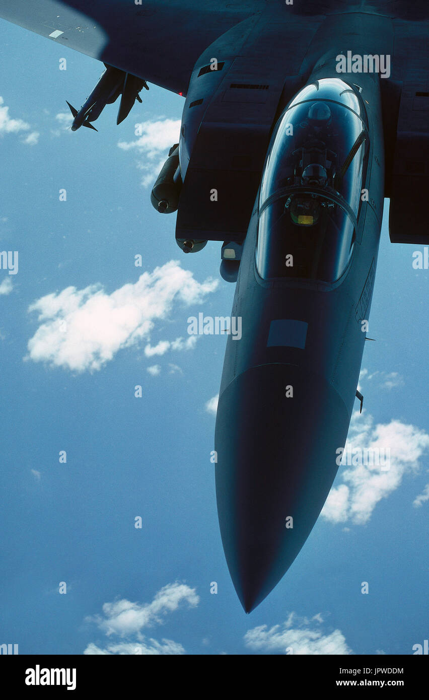 windshield and nose of a USAF Boeing F-15E Strike Eagle of 335 Sqn ...