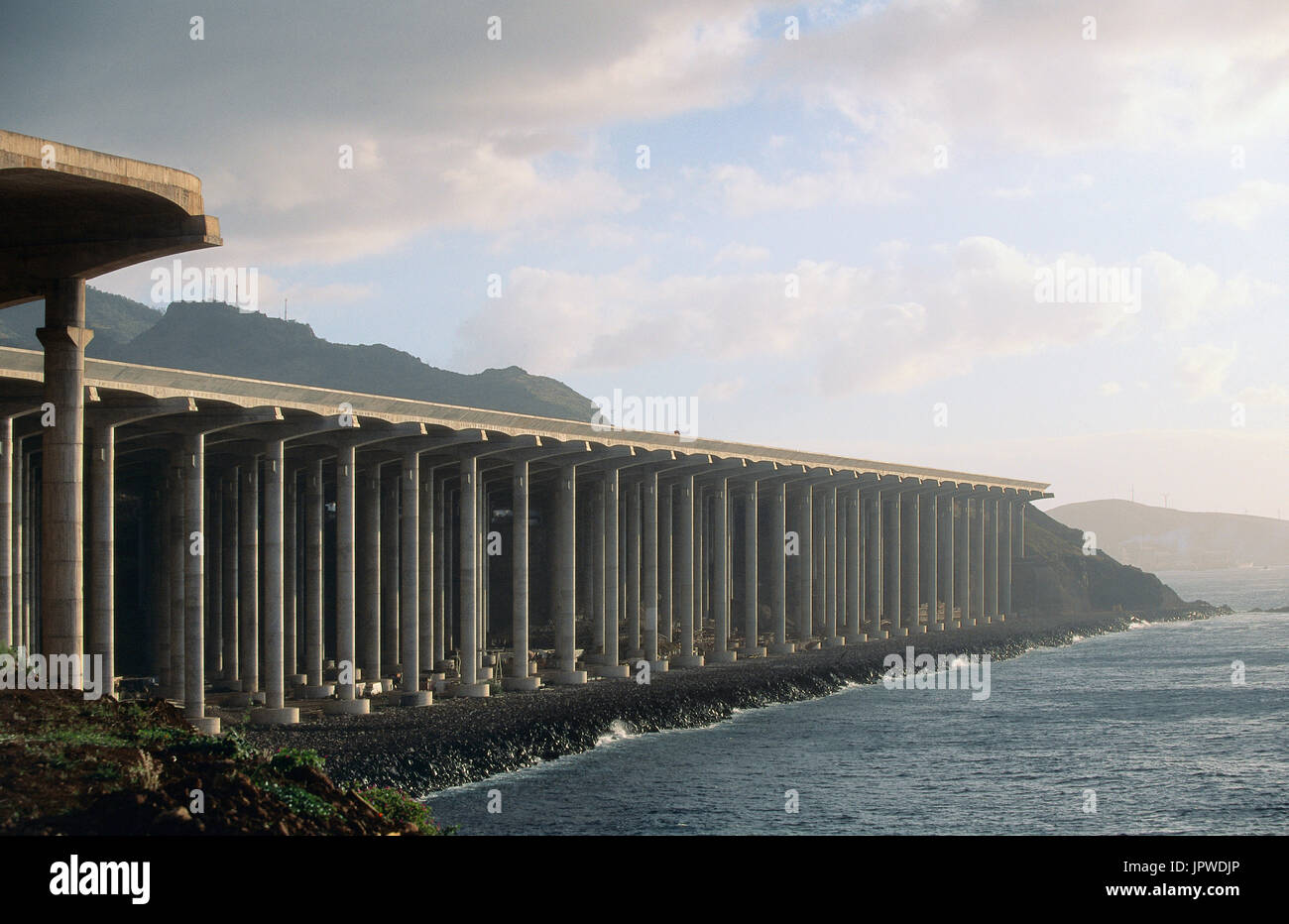 runway extension into sea on stilts Stock Photo - Alamy