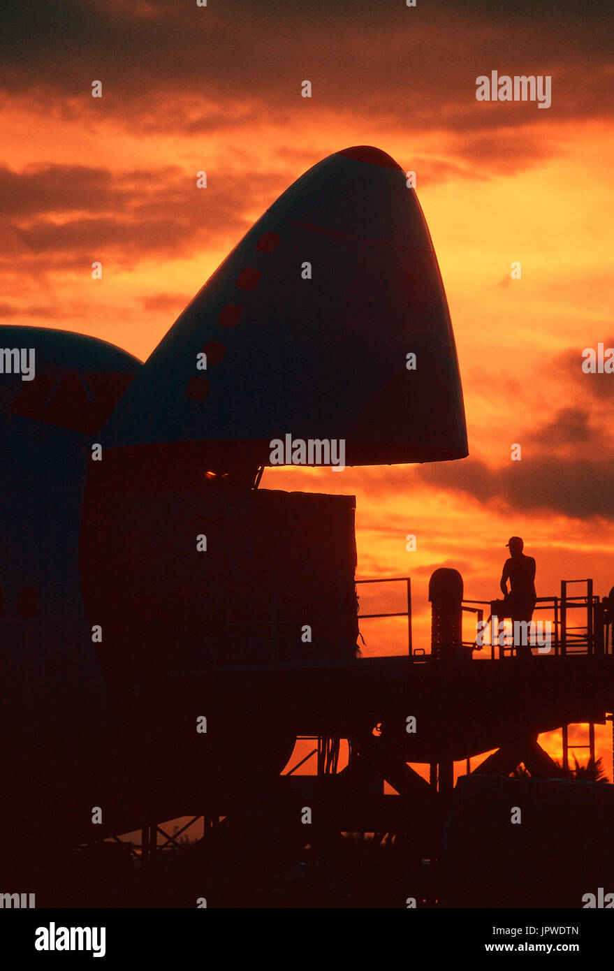 cargo being loaded into open nose cargo door of a Southern Air ...