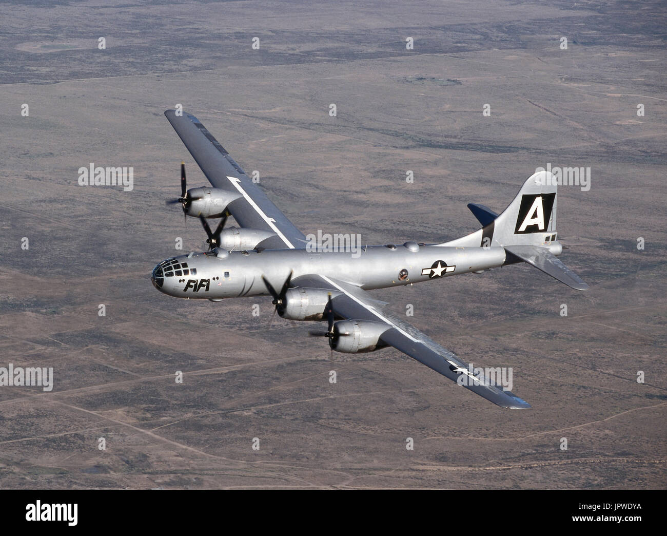 USAF Boeing B-29 Super Fortress named 'FiFi' flying over a desert ...
