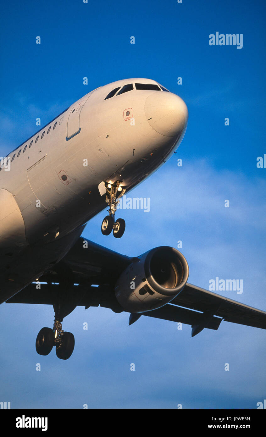 Airbus A320-200 on final-approach - undercarriage down Stock Photo - Alamy