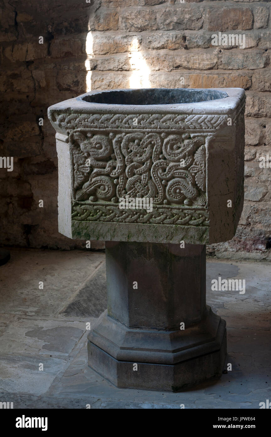 The Norman font, All Saints Church, Braybrooke, Northamptonshire ...