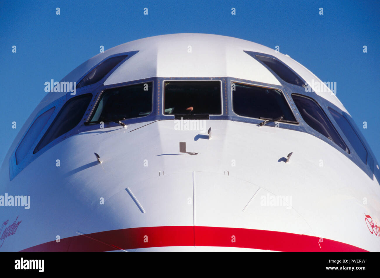 Boeing 717 windshields and pitot heads Stock Photo - Alamy