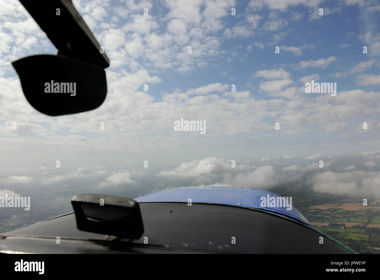 pilots-eye-view from Cessna 150 flying VFR at 3000 ft over scattered ...