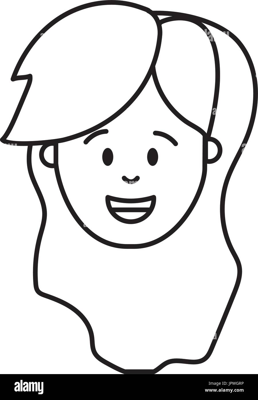 line woman head with hairstyle design Stock Vector Image & Art - Alamy
