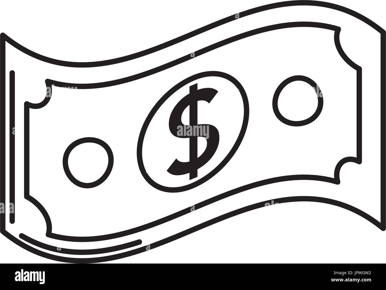line dollar bill cash money icon Stock Vector Image & Art - Alamy