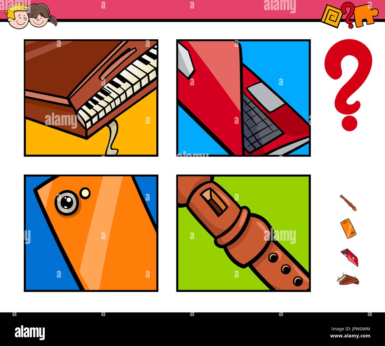 Cartoon Illustration of Educational Game of Guessing Objects for ...