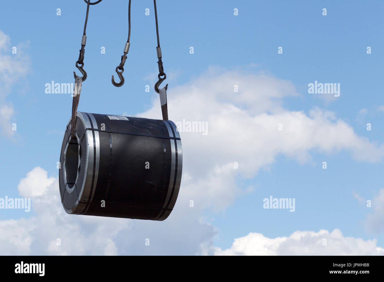 Rolls of cold-rolled galvanized steel with polymer coating in stock ...