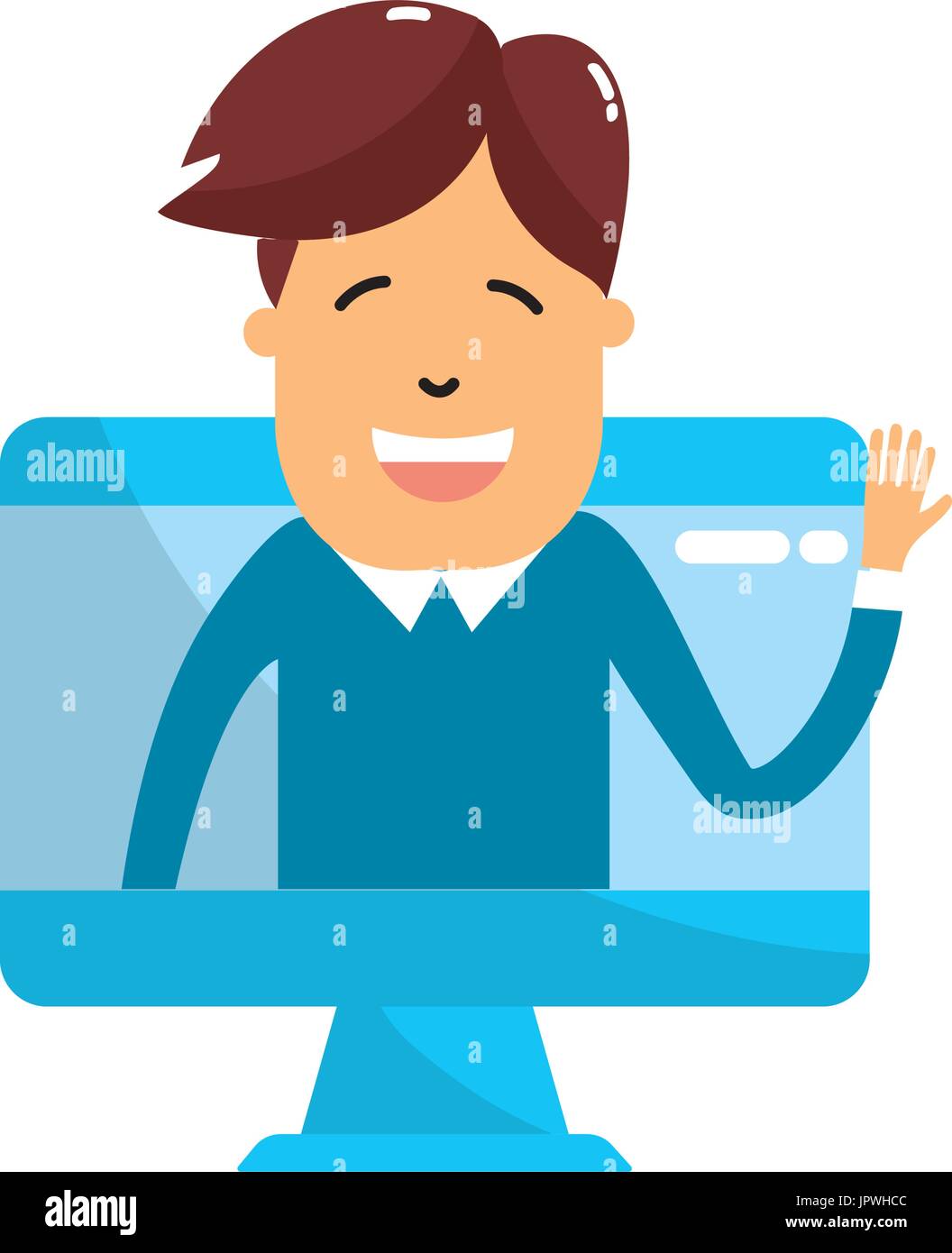 technology computer with man inside Stock Vector Image & Art - Alamy