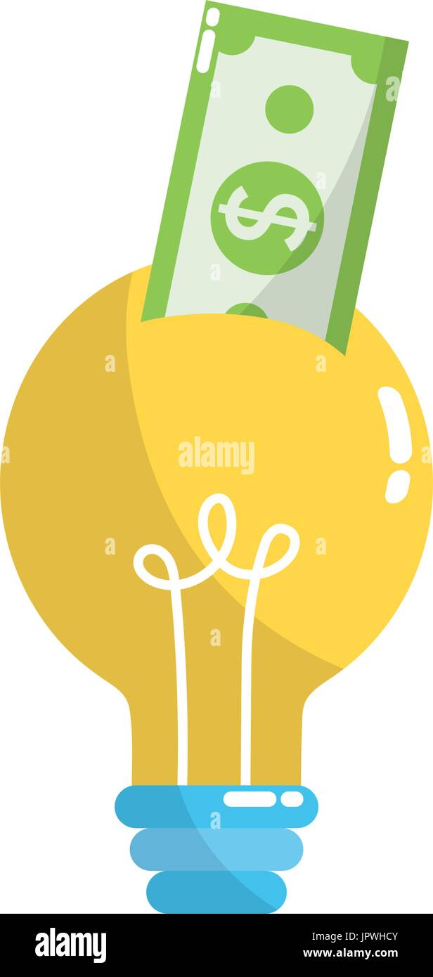 bulb idea with bill cash money Stock Vector Image & Art - Alamy
