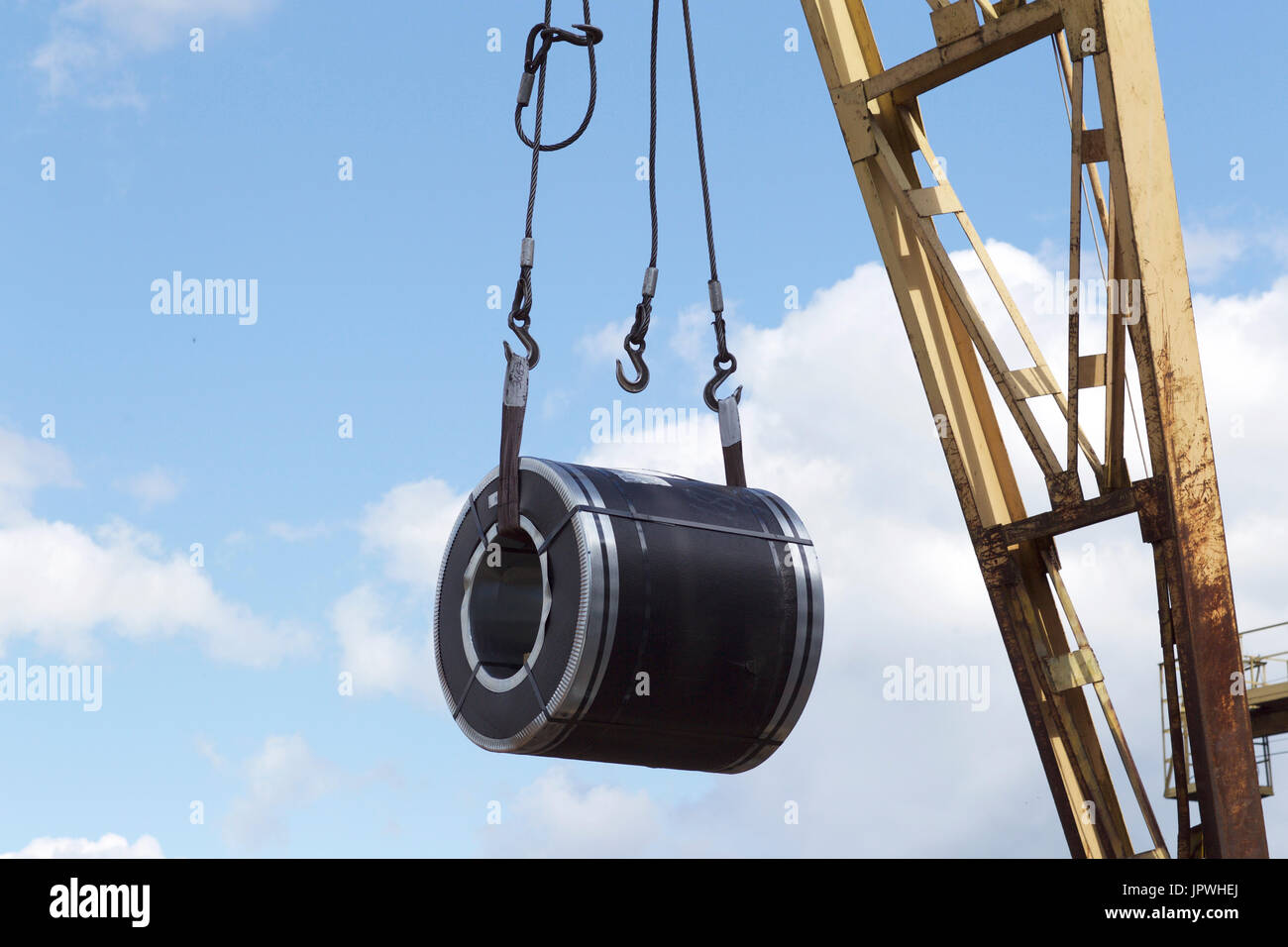 Rolls of cold-rolled galvanized steel with polymer coating in stock ...