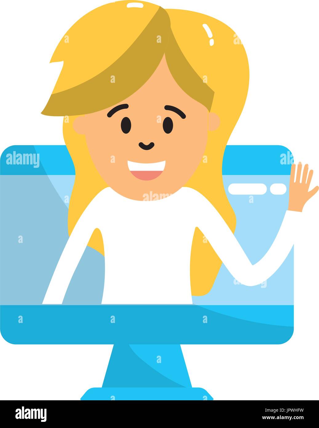 technology computer with woman inside Stock Vector Image & Art - Alamy