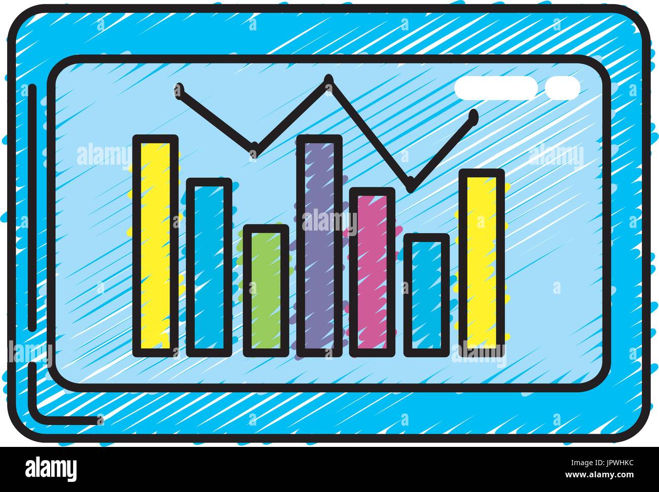 computer with statistics diagram bar Stock Vector Image & Art - Alamy