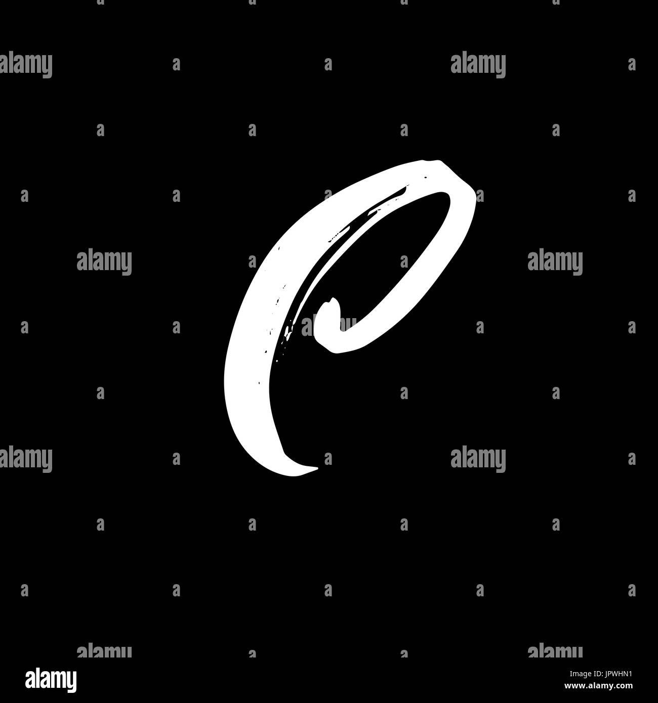 Letter C. Handwritten by dry brush. Rough strokes font. Vector ...