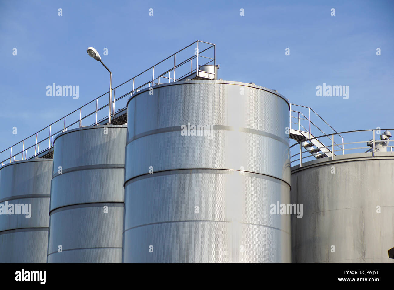 Detail of chemical plant, silos and pipes Stock Photo - Alamy