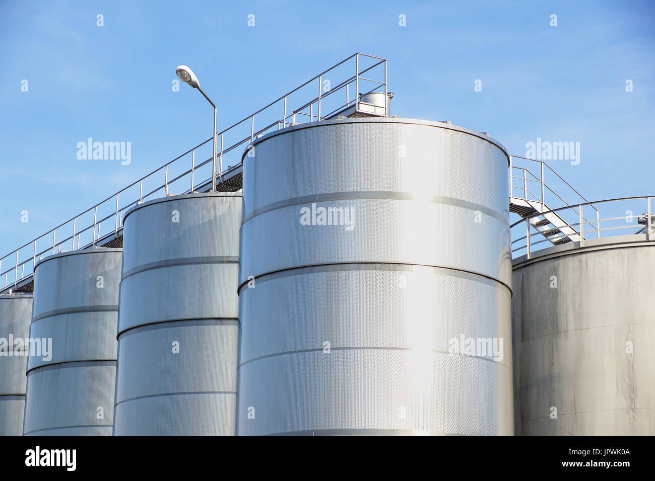 Detail of chemical plant, silos and pipes Stock Photo - Alamy