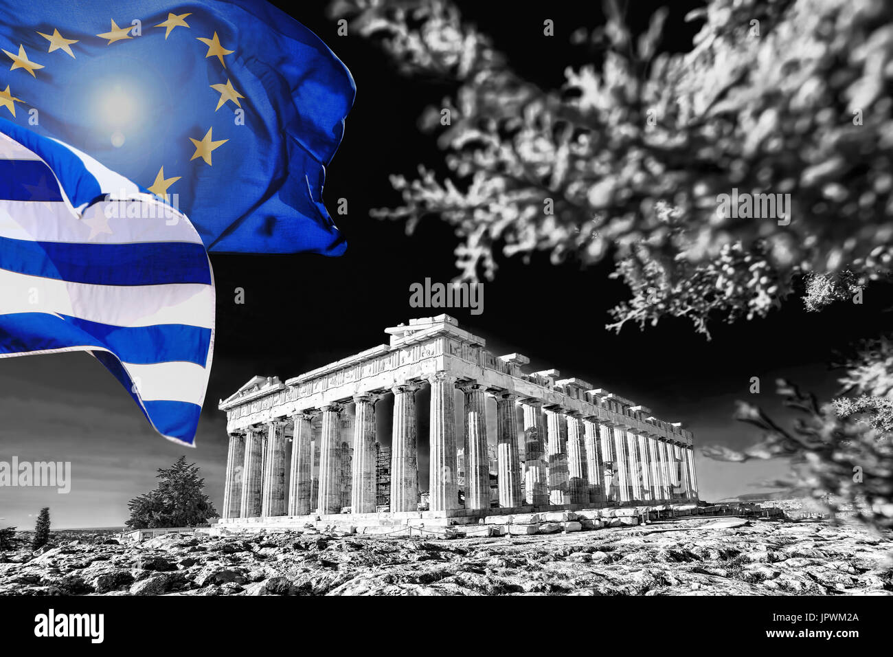 Acropolis flag construction hi-res stock photography and images - Alamy
