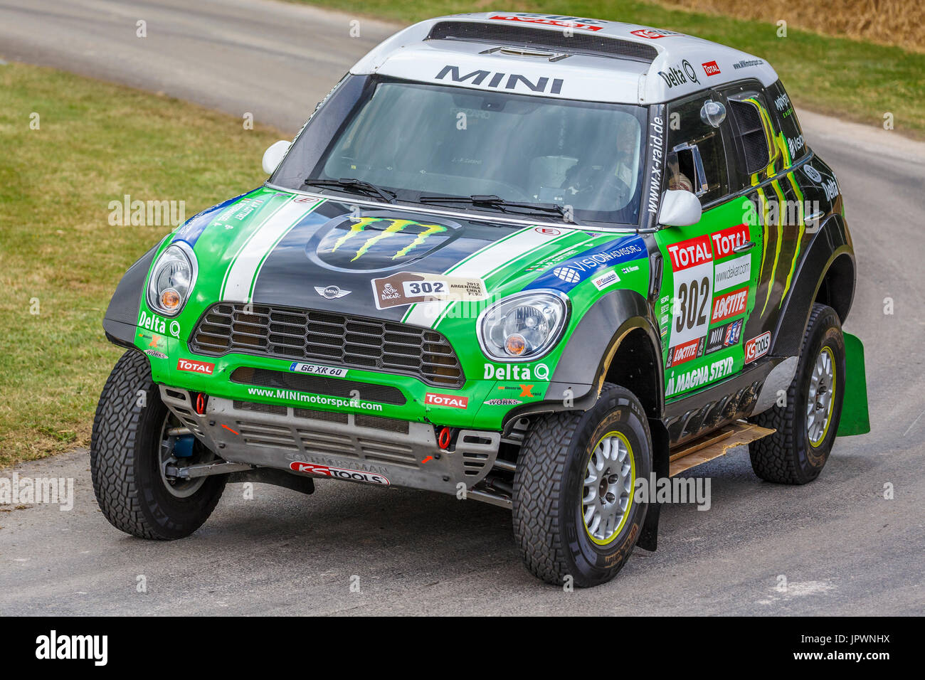 2017 BMW Mini Countryman R60 Dakar Rally car with driver Mikko Hirvonen ...