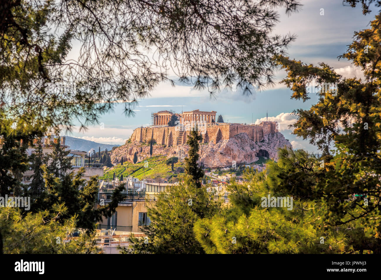 Parthenon temple spring trees hi-res stock photography and images - Alamy