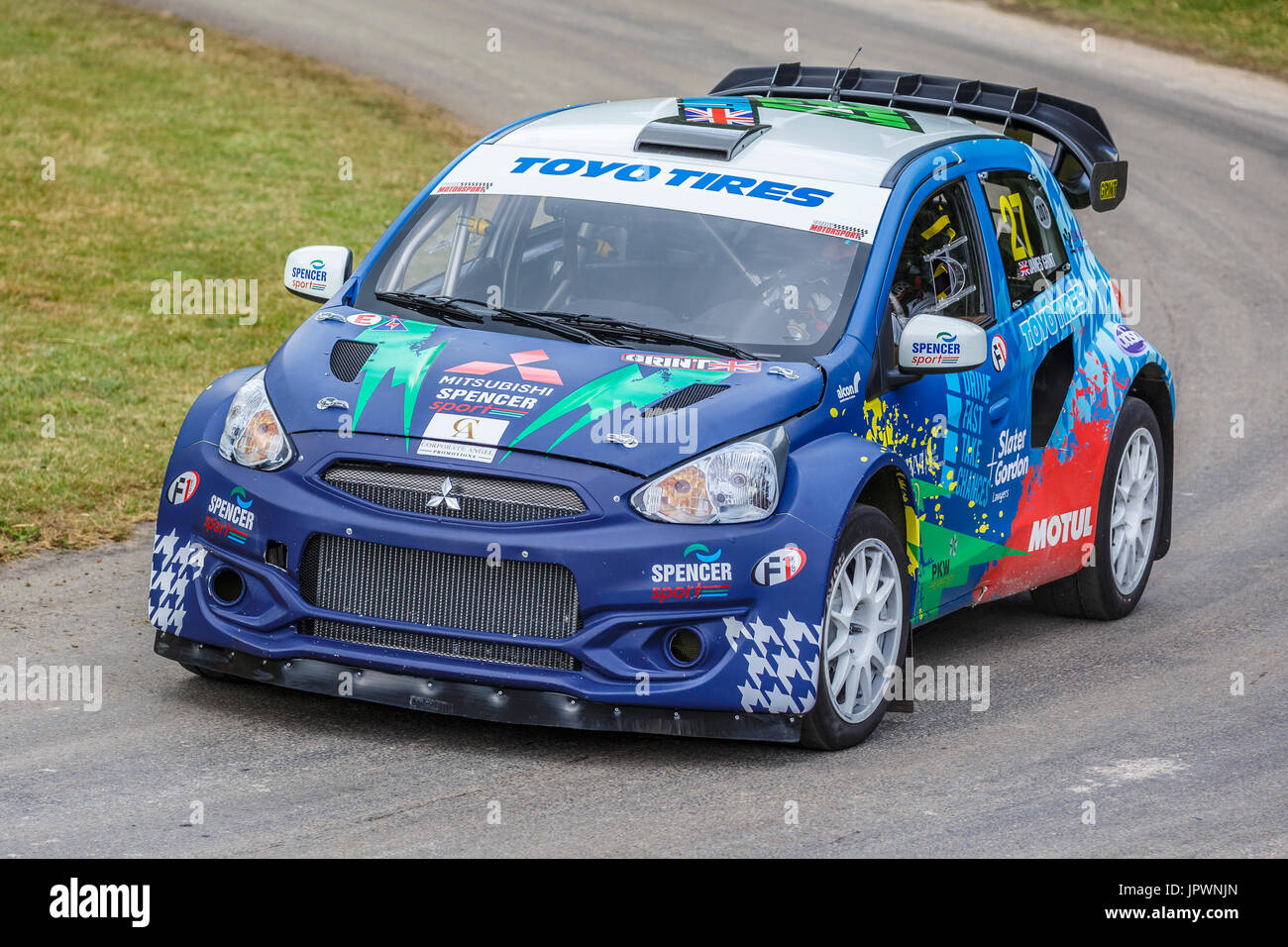 2017 Mitsubishi Mirage RX rallycross car with driver James Grint at the ...