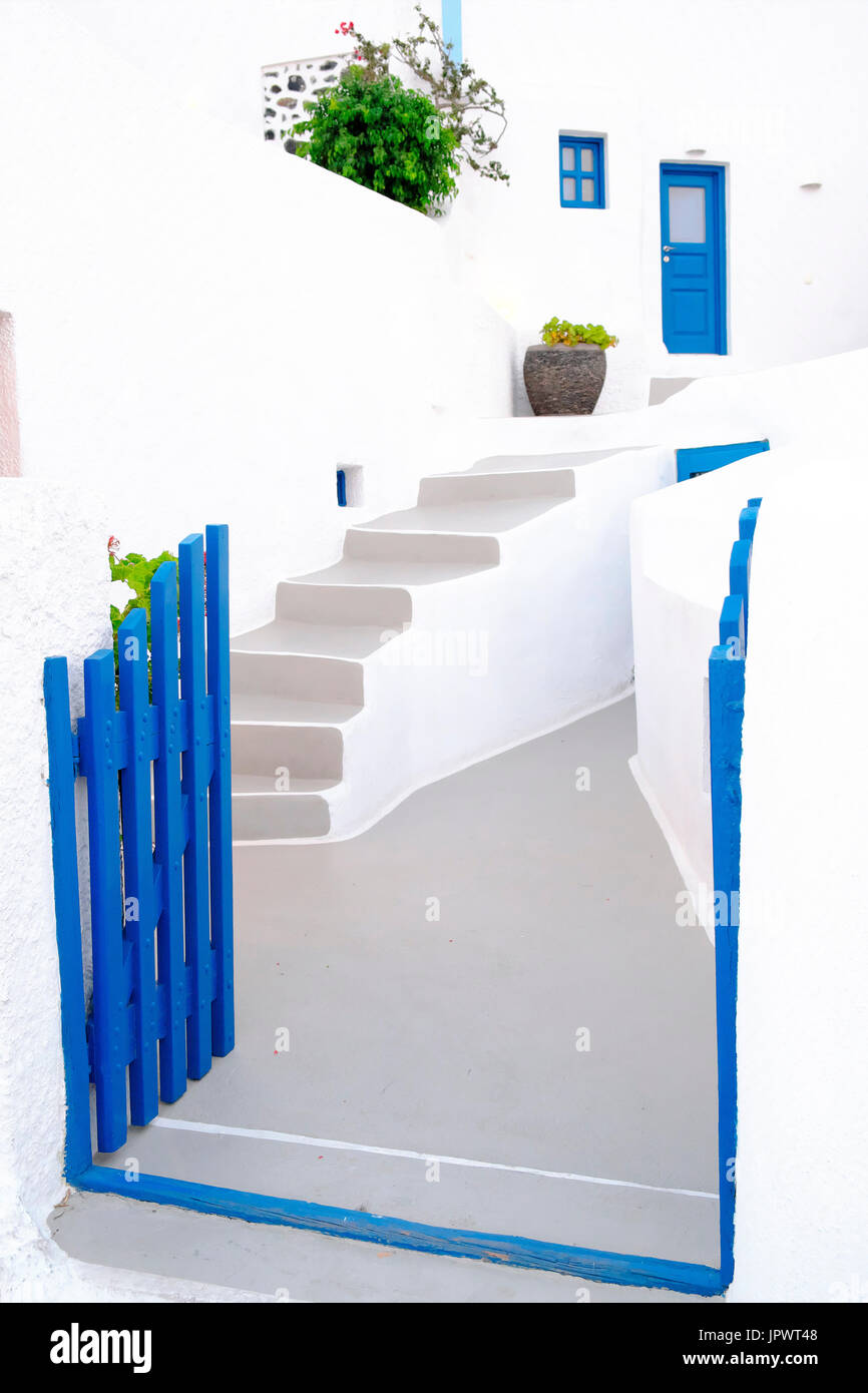 House with typical Cycladic architecture on the island of Santorini of ...
