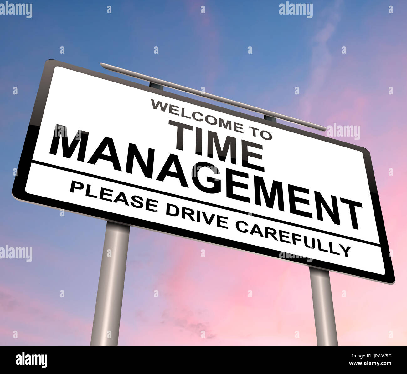 3d Illustration depicting a sign with a time management concept Stock ...