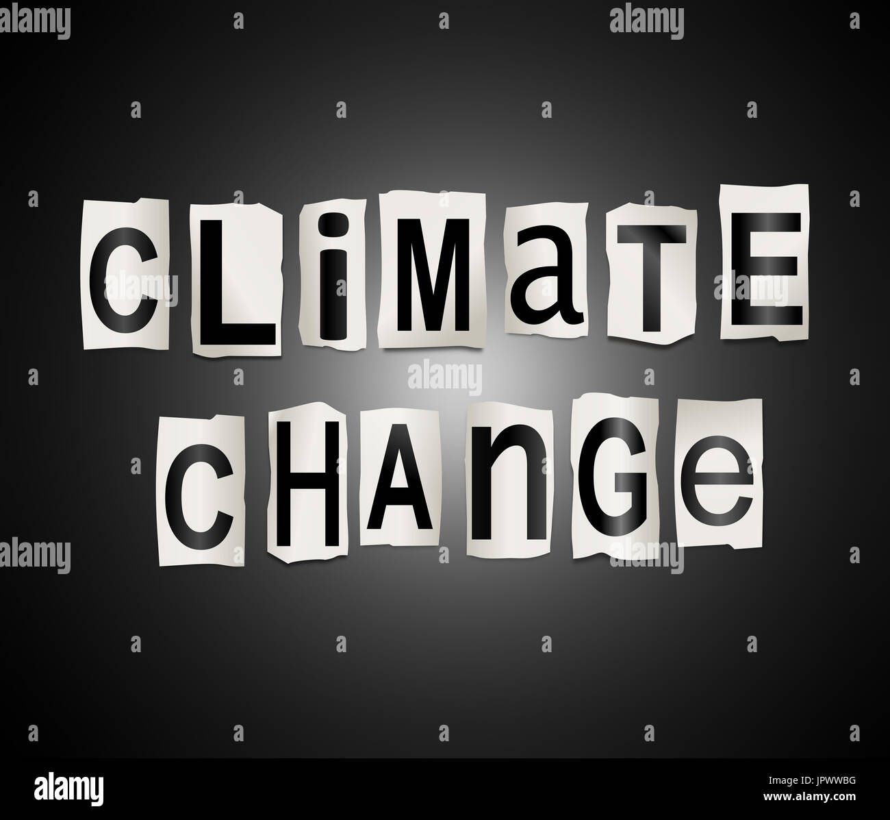 3d Illustration depicting a set of cut out printed letters arranged to ...