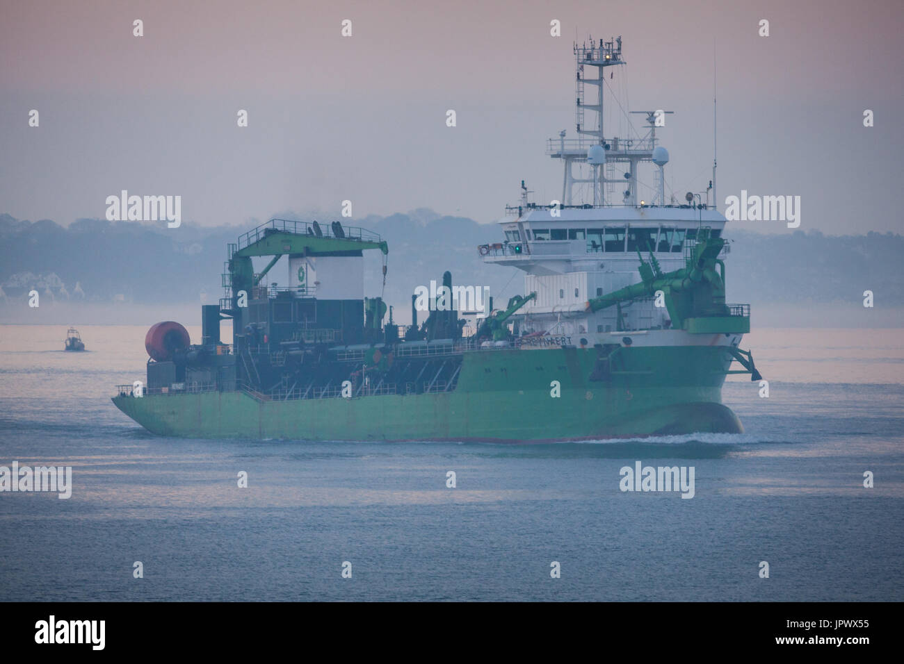 The DEME Group hopper dredger, Reynaert, in the Portsmouth Harbour ...