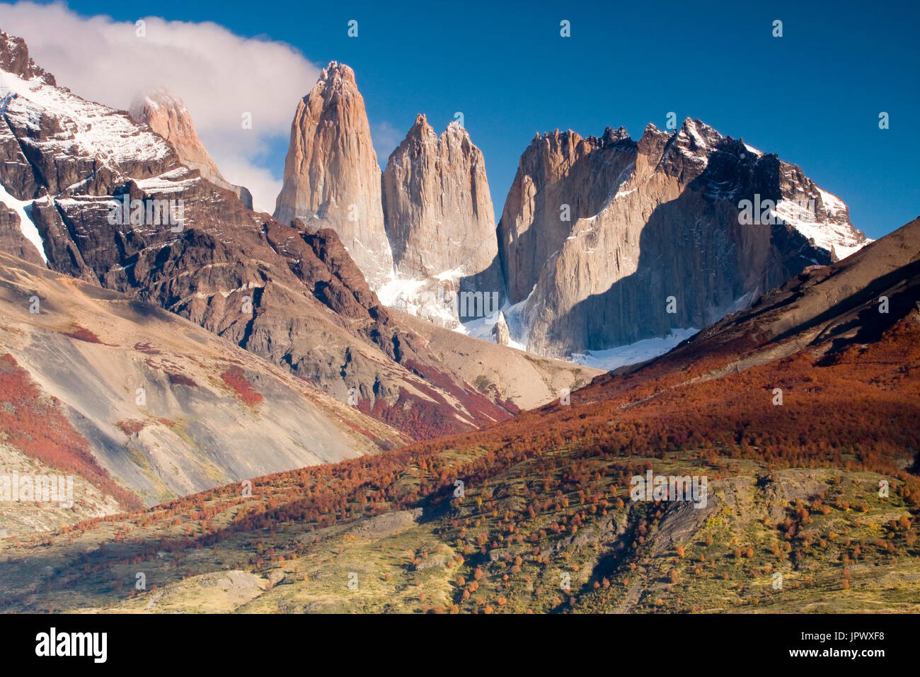 Paine Towers - Torres del Paine Chile Stock Photo - Alamy