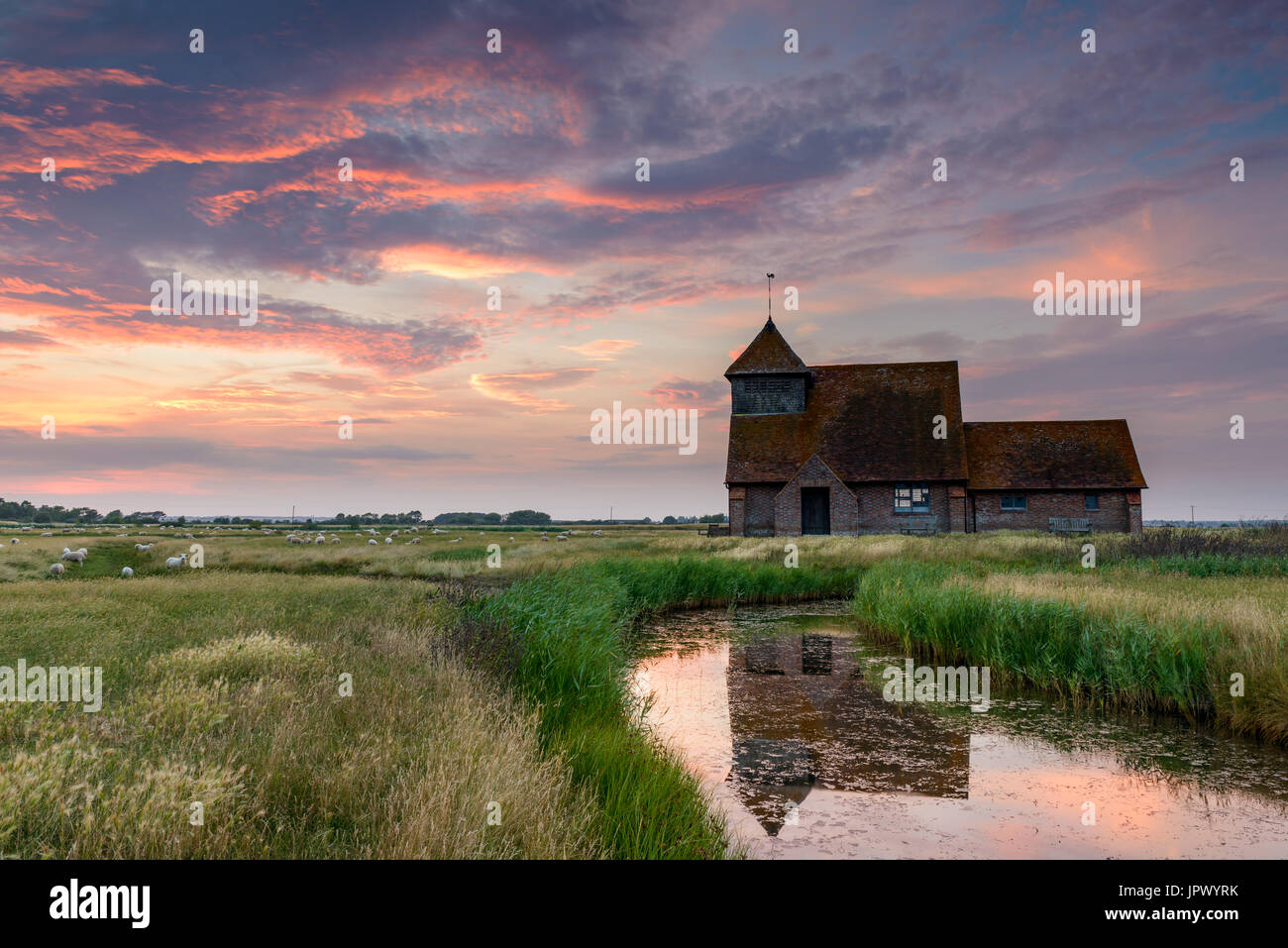St Thomas à Becket Church in Fairfield, Kent, UK Stock Photo - Alamy