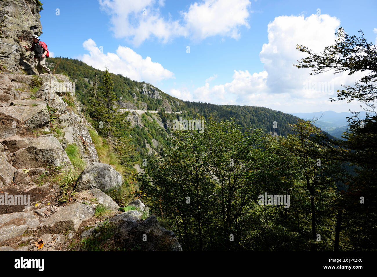 Hiking the Trail des Roches - Vosges France Stock Photo - Alamy