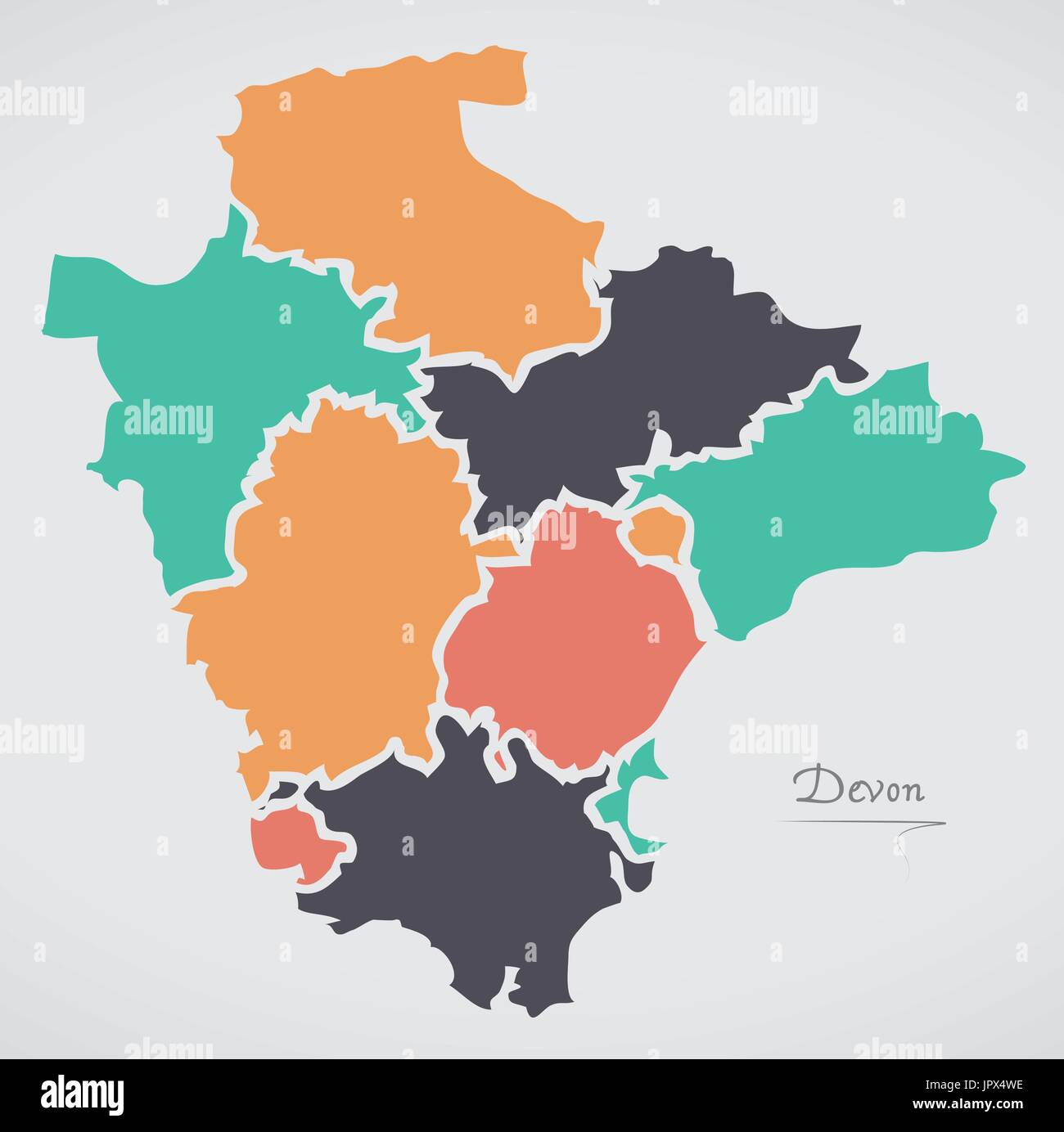 Devon map Stock Vector Images - Alamy