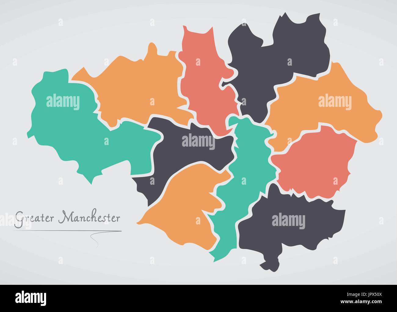 Districts of manchester Stock Vector Images - Alamy