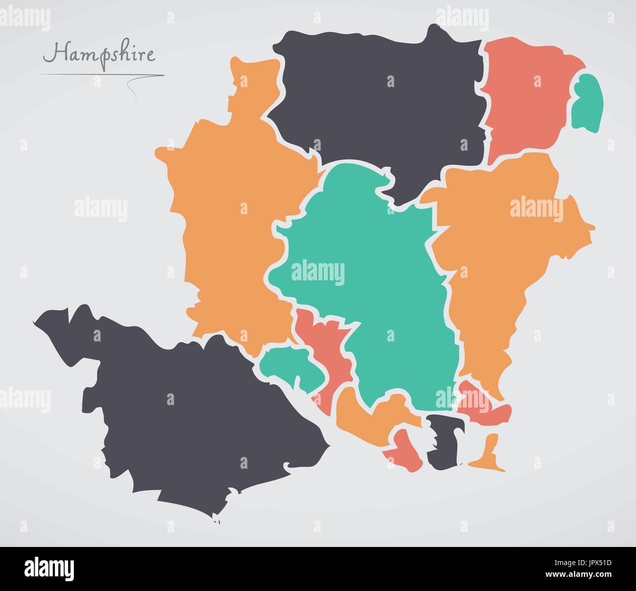 Map of hampshire uk Stock Vector Images - Alamy