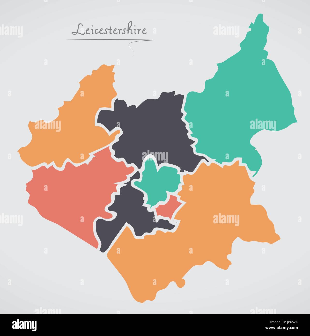 Leicestershire map hi-res stock photography and images - Alamy