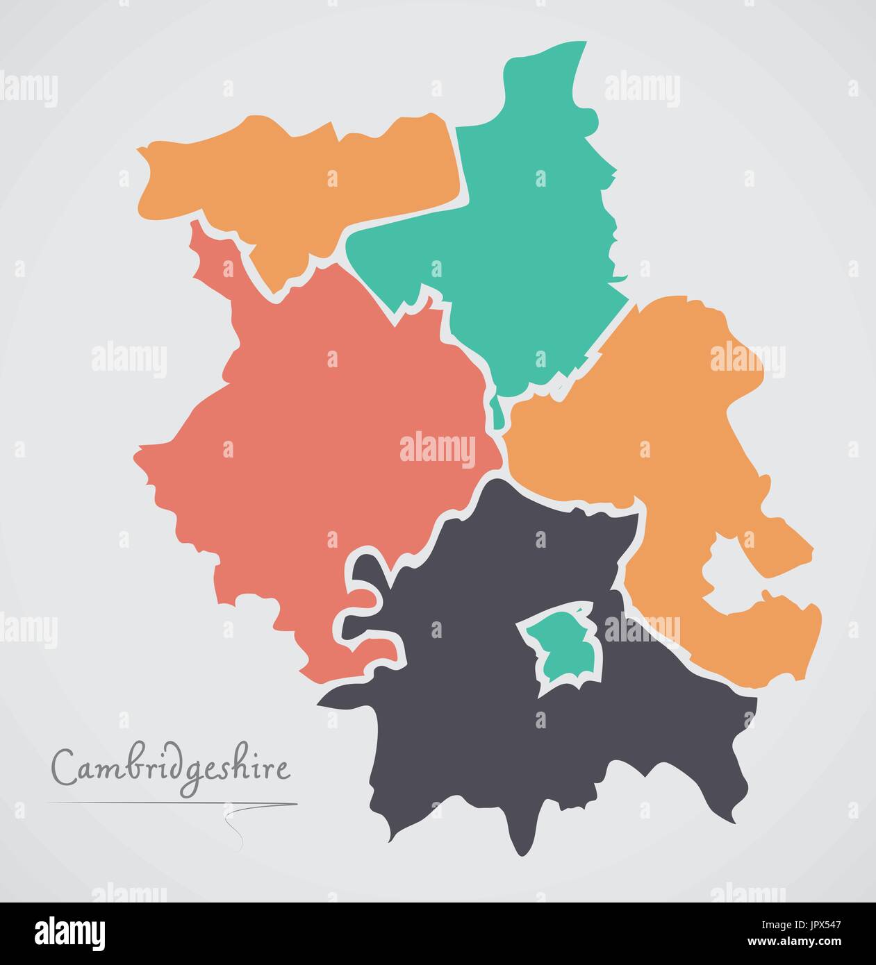 Vector map county cambridgeshire hi-res stock photography and images ...
