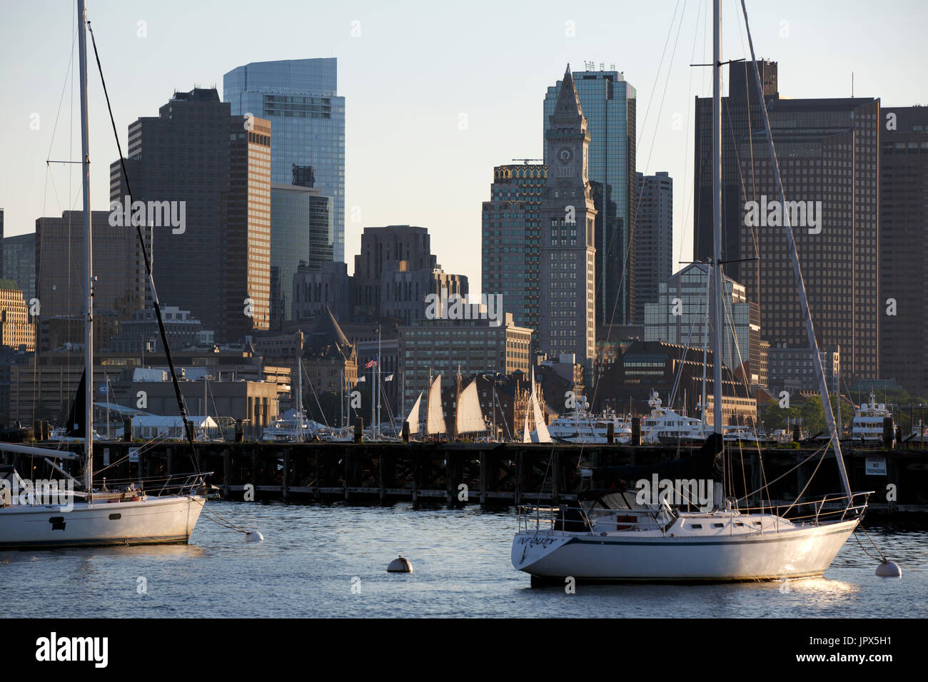 Boston Harbor waterfront skyline Stock Photo - Alamy
