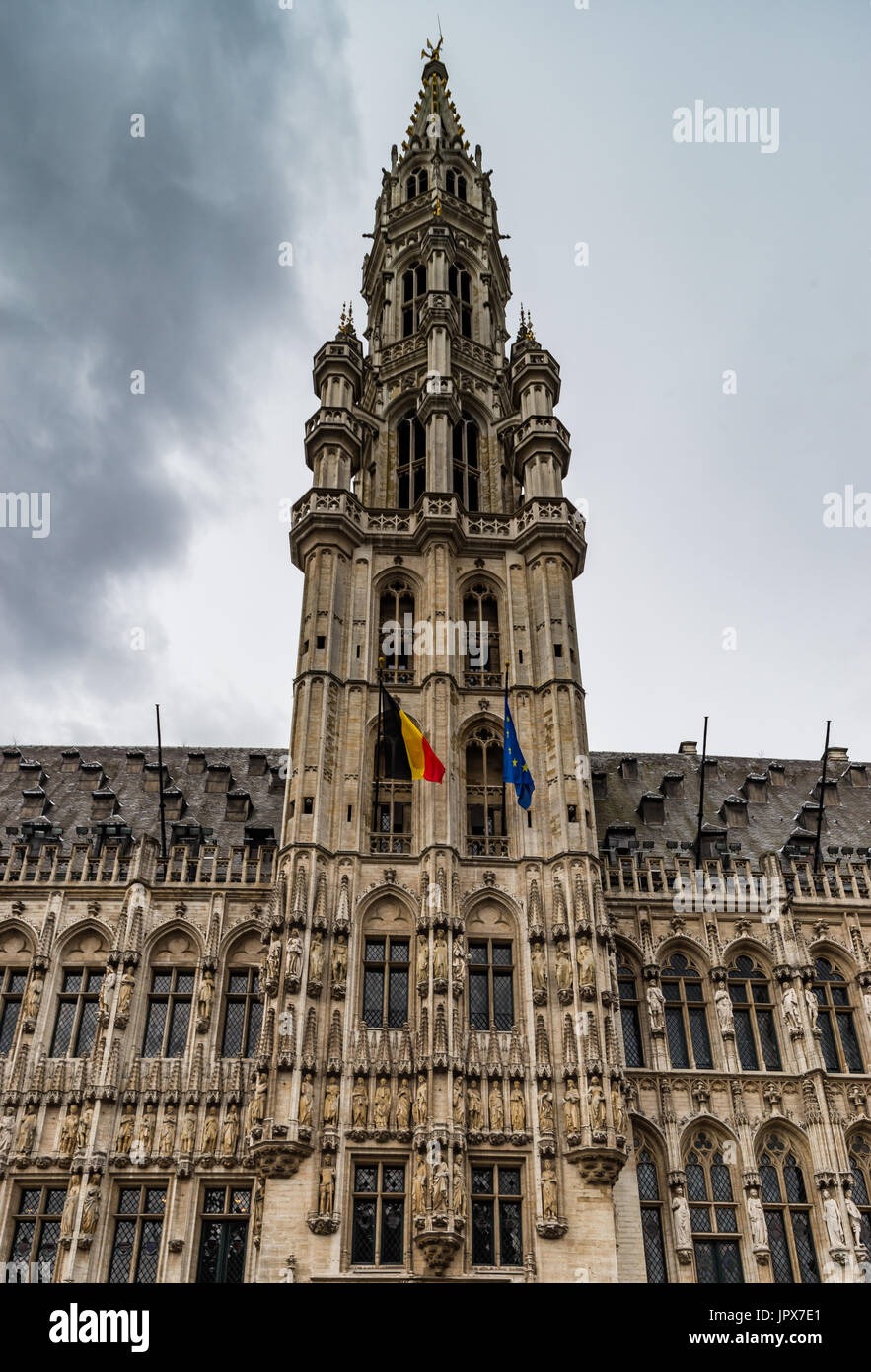 Architecture of Brussels, historic buildings and streets, Belgium Stock ...