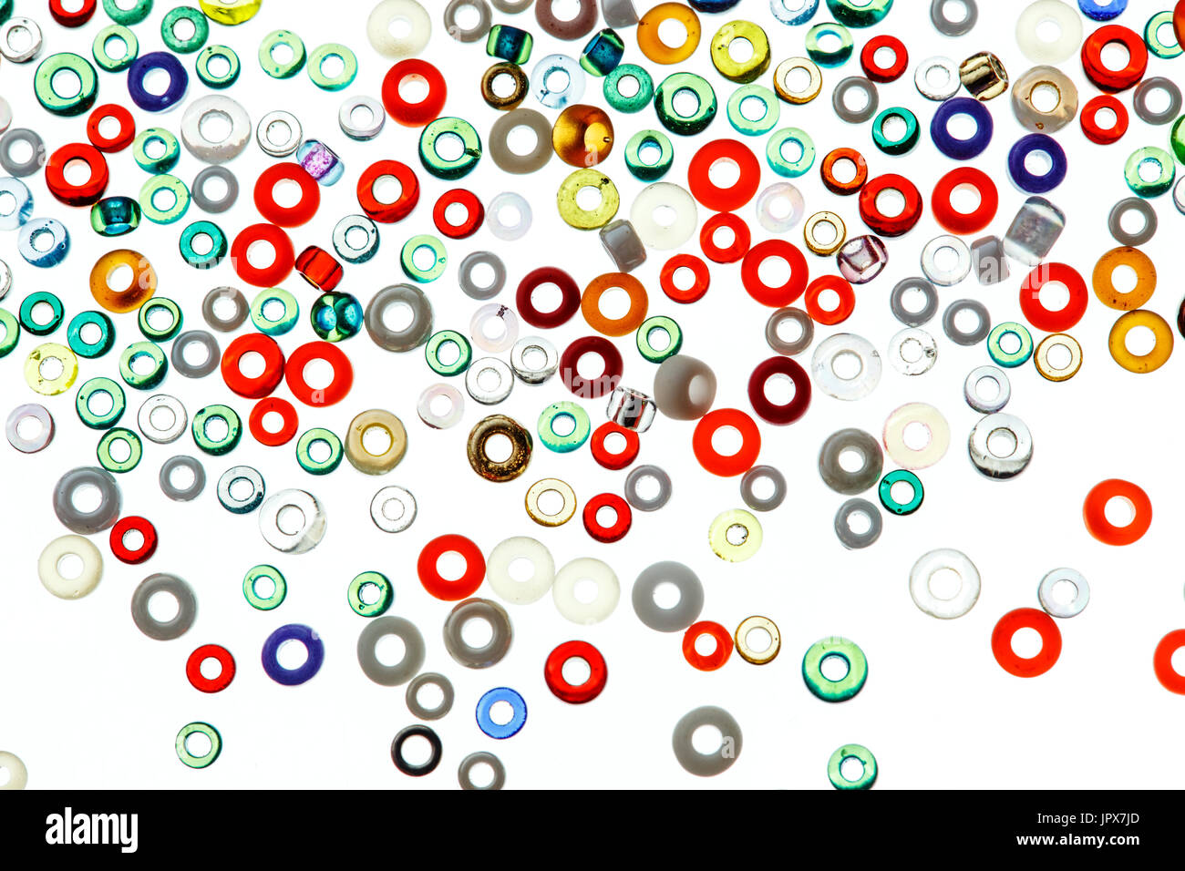 Colorful glass beads isolated on white background Stock Photo - Alamy