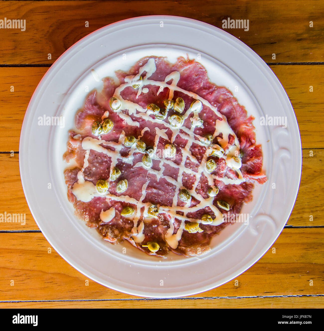 Beef Carpaccio/Raw Meat Appetizer Stock Photo - Alamy