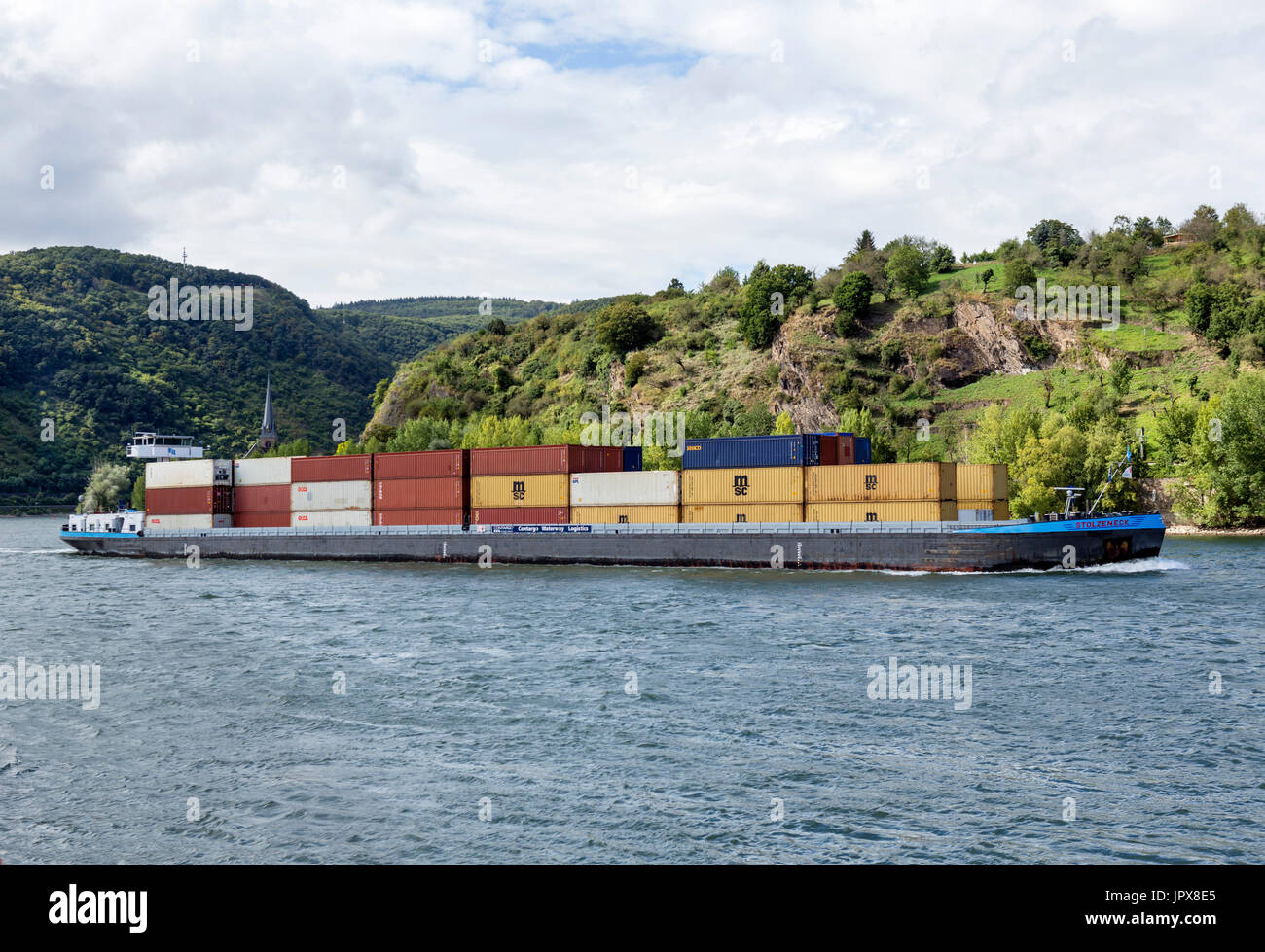 River rhine container barge hi-res stock photography and images - Alamy