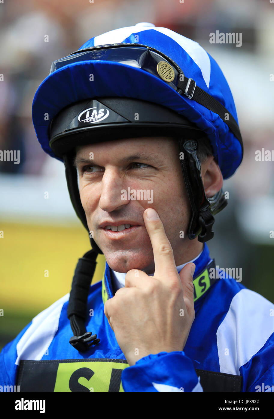 Jockey Pat Dobbs during day one of the Qatar Goodwood Festival at ...