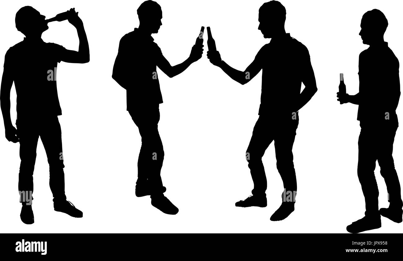 Silhouette People Drinking Vector Stock Photos & Silhouette People ...